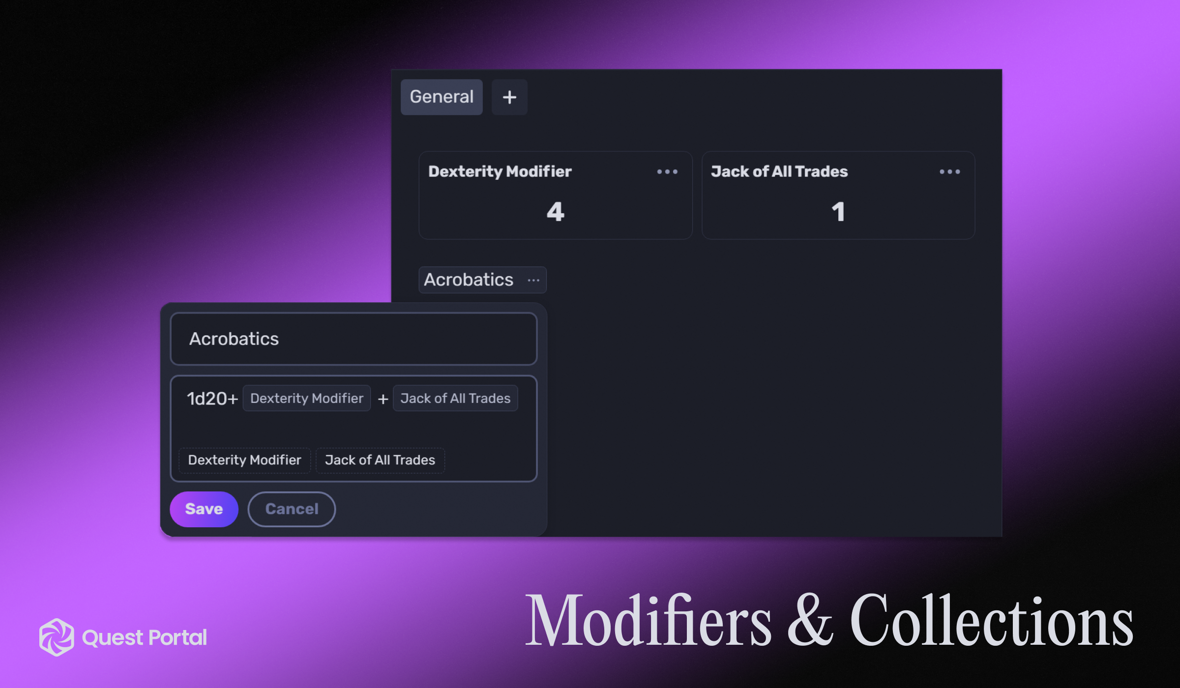 Modifiers and Collections - Quest Portal VTT