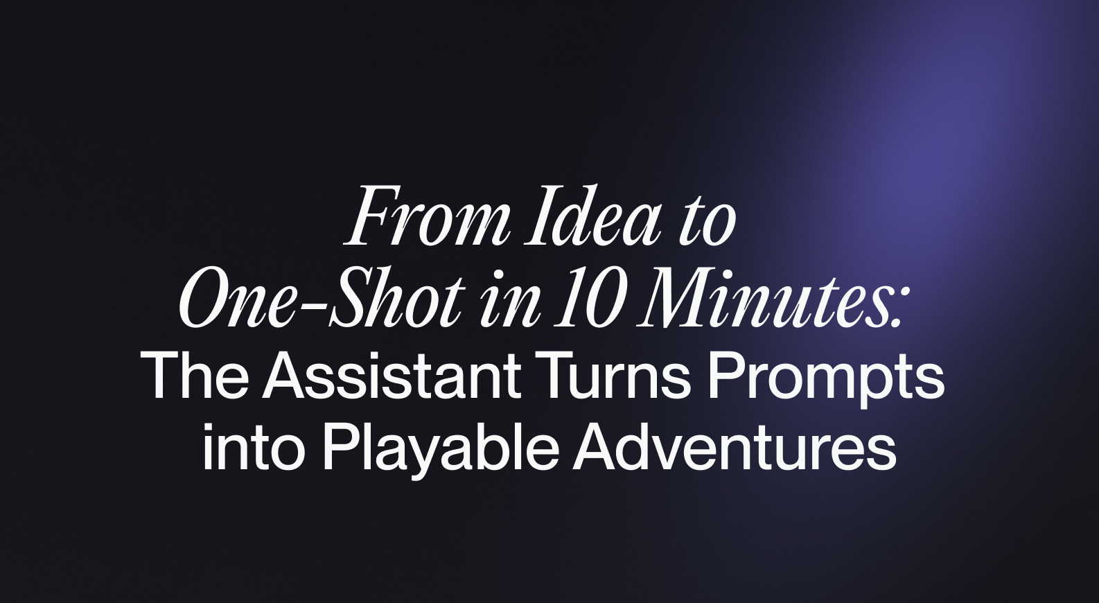 From Idea to One-Shot in 10 Minutes: The Quest Portal Assistant Turns ...